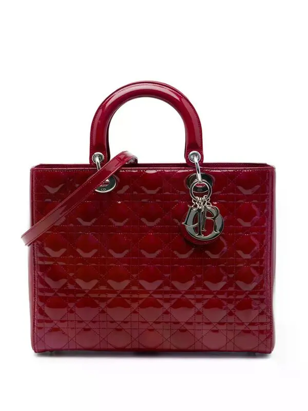 Dior 2015 Large Patent Cannage Lady Satchel