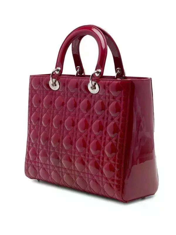 Dior 2015 Large Patent Cannage Lady Satchel