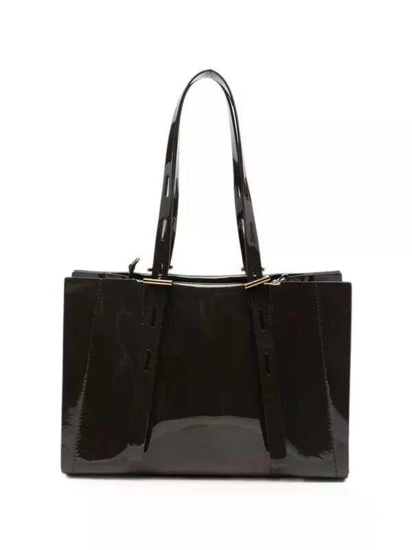 MINOBOSSI Paula Patent-finish Tote Bag - Brown