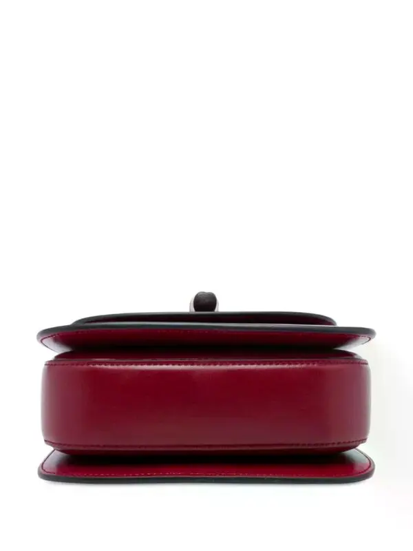 Gucci 2016-2026 Mini Calfskin Web 1947 Bamboo Top Handle Bag Satchel - Red