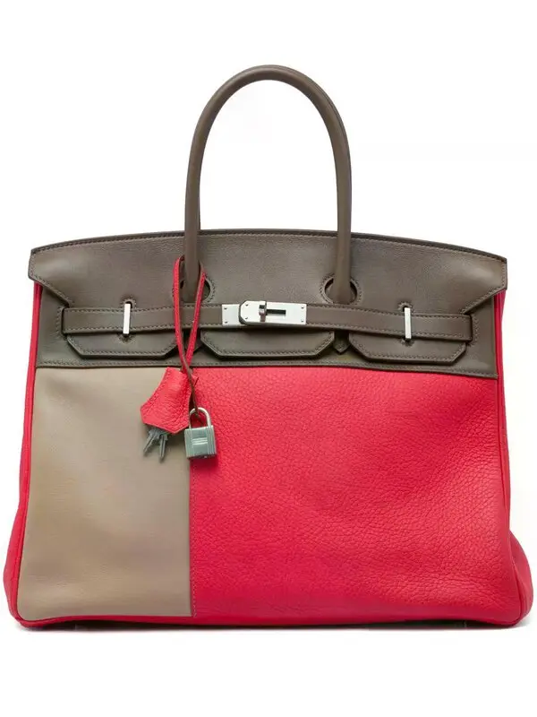 Hermès 2013 Tricolor Clemence And Swift Birkin Cascade Retourne 35 Handbag