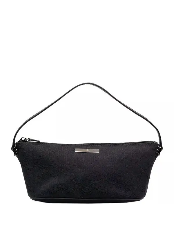 Gucci 2000-2015 Gg Canvas Boat Shoulder Bag - Black