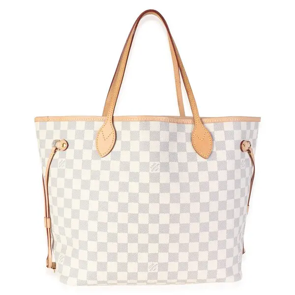 LOUIS VUITTON Damier Azur Canvas Neverfull Mm - Beige