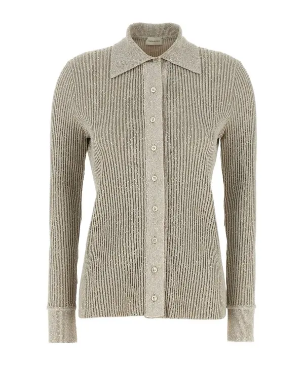 Magda Butrym Marled Collared Jumper - Grey