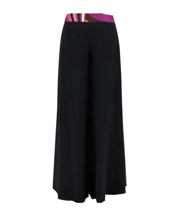 Emilio Pucci Iride-printed Trim Wide-leg Palazzo Trousers