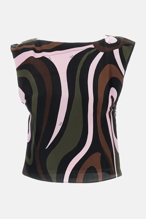 Emilio Pucci Top Silk Twill - Multicolor