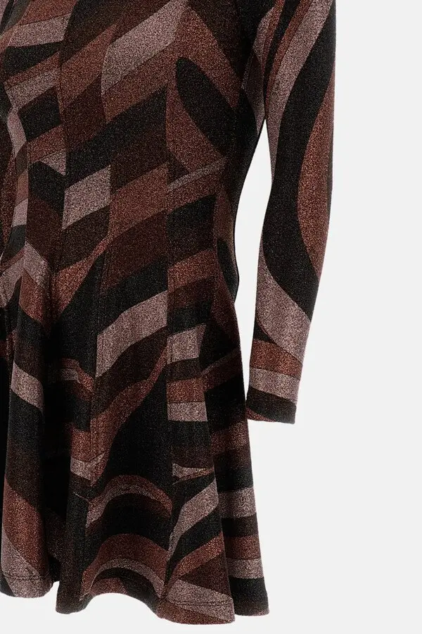 Emilio Pucci Short Lurex Jersey Flared Dress
