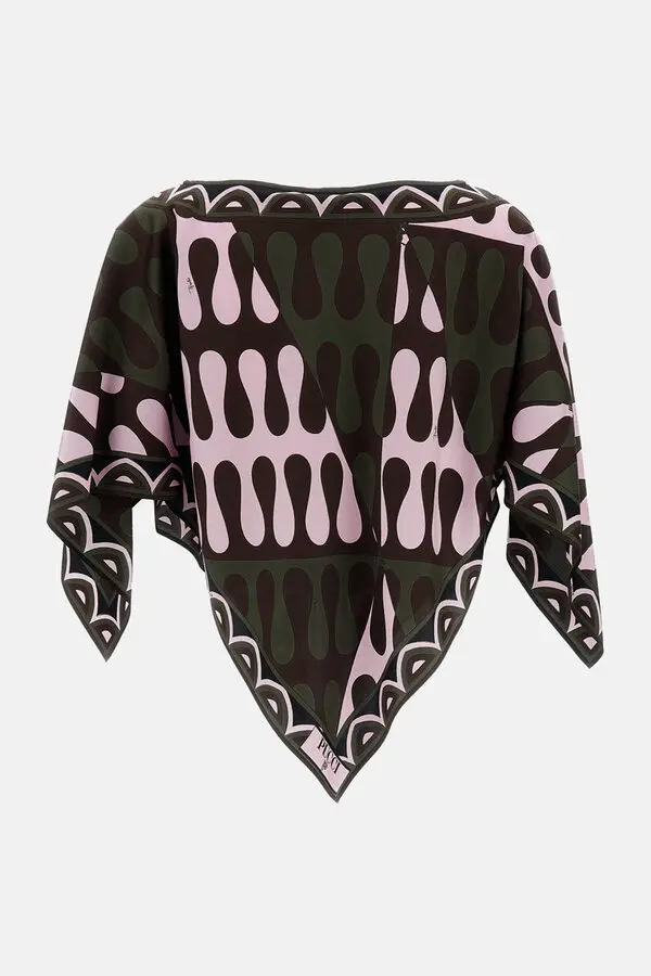 Emilio Pucci Cape-effect Silk Twill Blouse