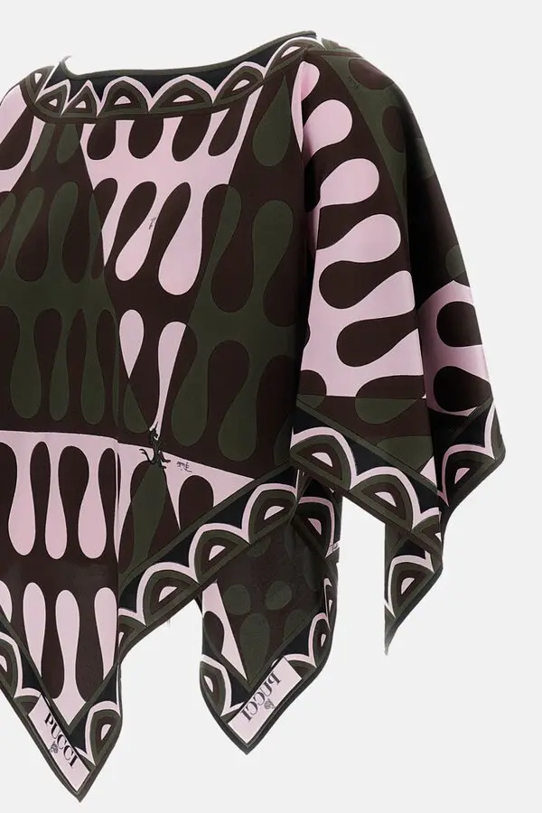 Emilio Pucci Cape-effect Silk Twill Blouse - Multicolor