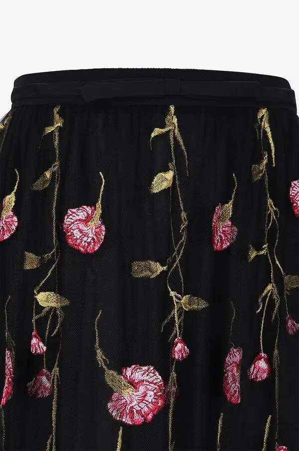 Giambattista Valli Carnation-embroidered Long Skirt