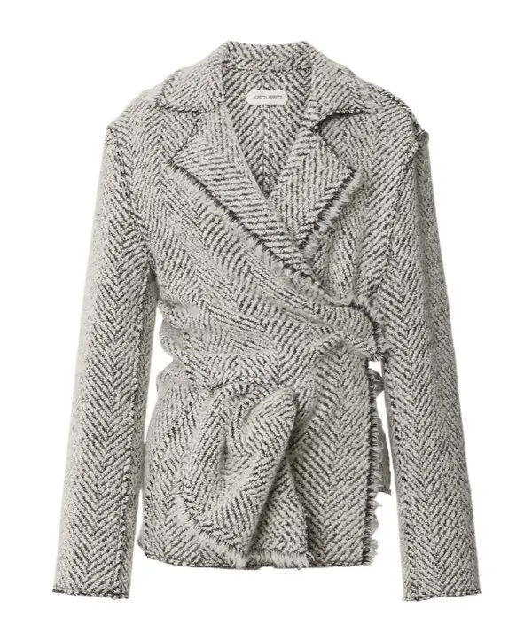Alberta Ferretti Herringbone Wrap Jacket
