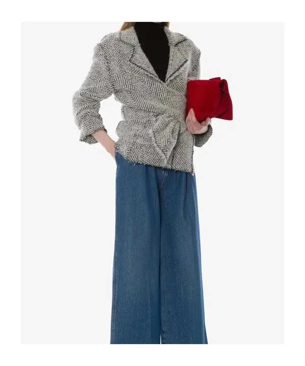 Alberta Ferretti Herringbone Wrap Jacket