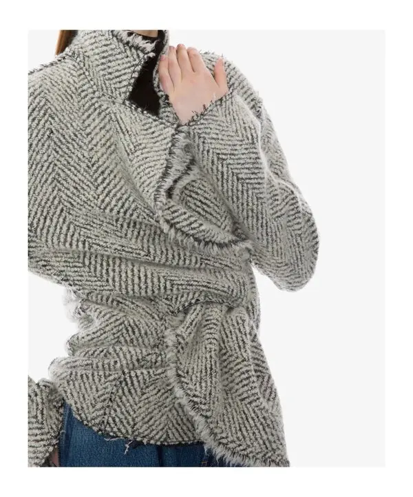 Alberta Ferretti Herringbone Wrap Jacket