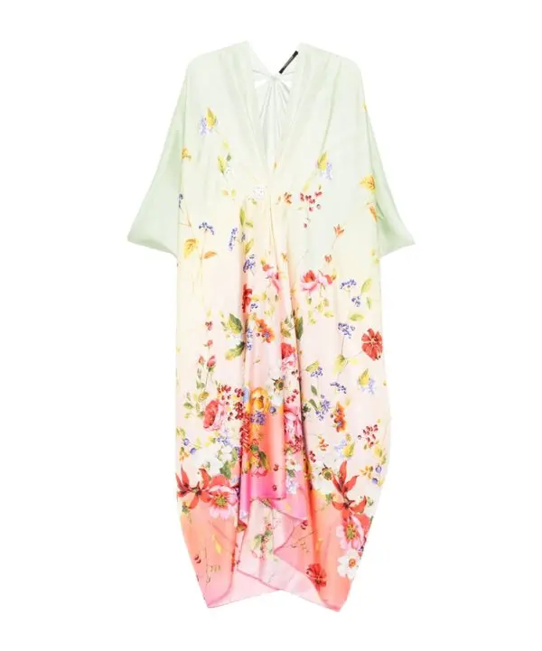 Roberto Cavalli Floral V-neck Maxi Kaftan