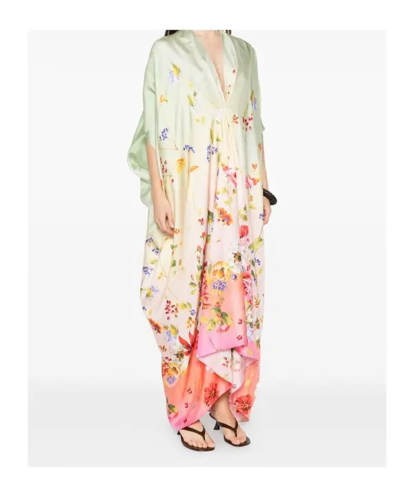 Roberto Cavalli Floral V-neck Maxi Kaftan