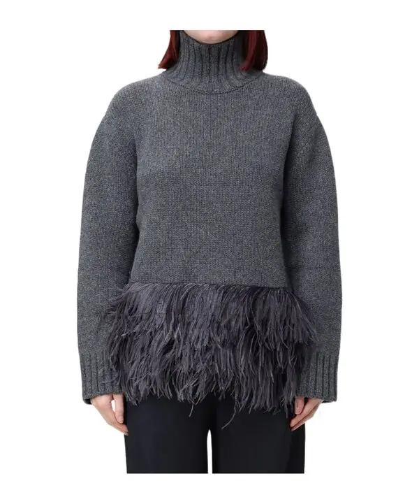 Fabiana Filippi Feather-trim Turtleneck Sweater