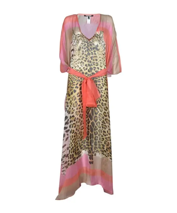 Roberto Cavalli Belted Animal-print Maxi Dress