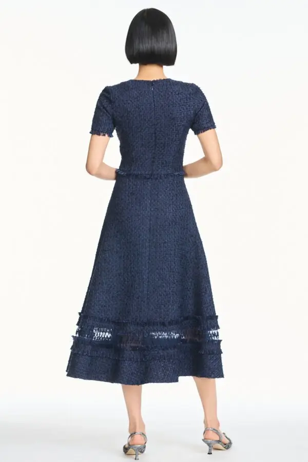 Sachin & Babi Dominica Blue Tweed A-line Dress