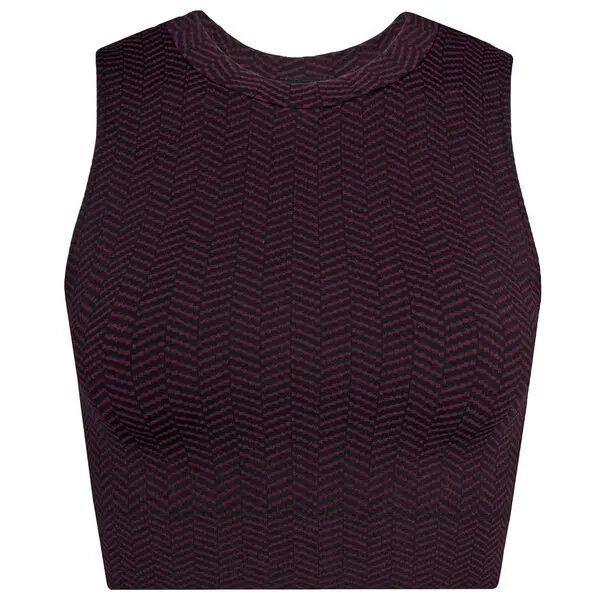 HEART AND SOUL Black / Purple Black & Plum Herringbone Activewear Top
