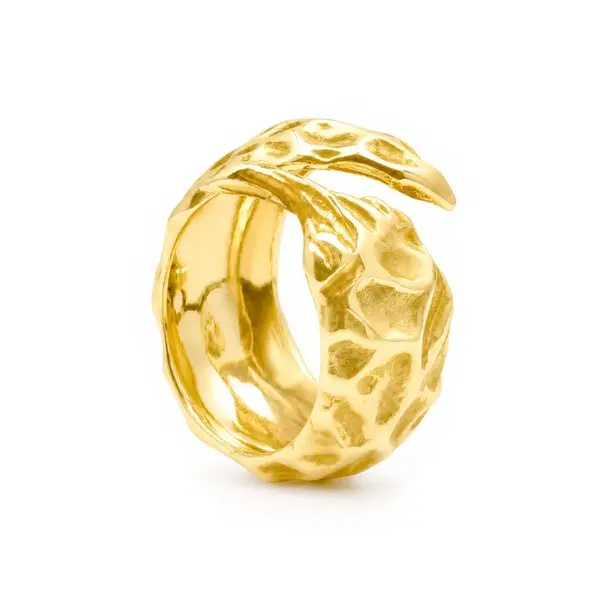 UNALOE Chilli Pepper Sculptural Open Ring – Plated Sterling Silver