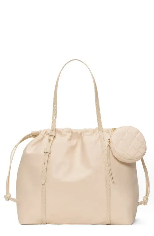 Mz Wallace Small Waverly Leather Trim Nylon Tote - Sand