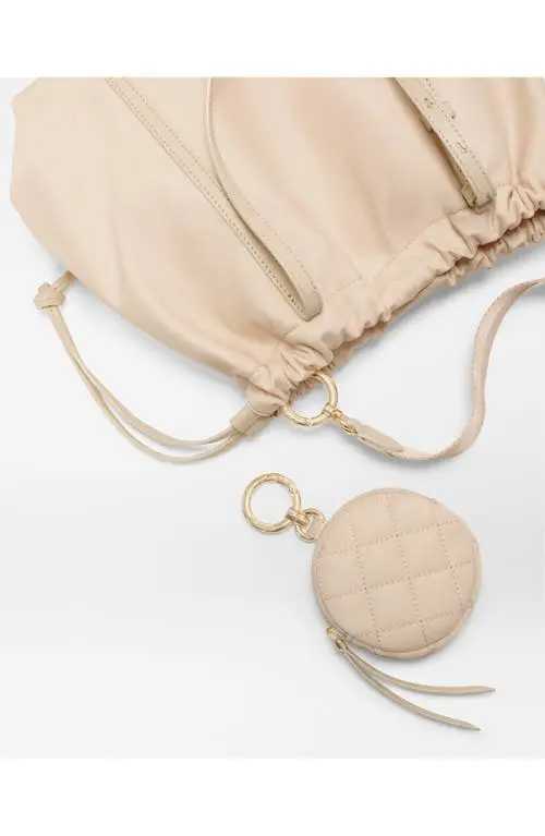 Mz Wallace Small Waverly Leather Trim Nylon Tote - Sand