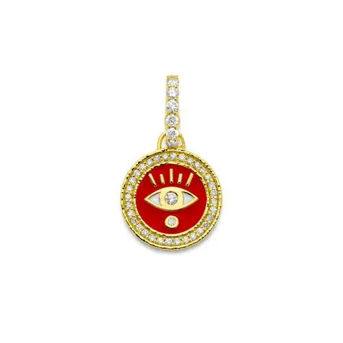 BUDDHA MAMA Enameled Evil Eye Charm With Diamonds