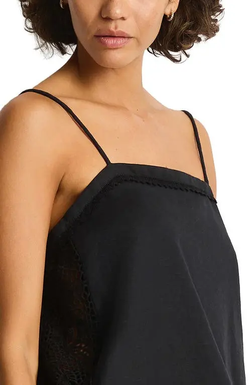 SEA LEVEL Panelled Shift Cover-up Cami Top - Black