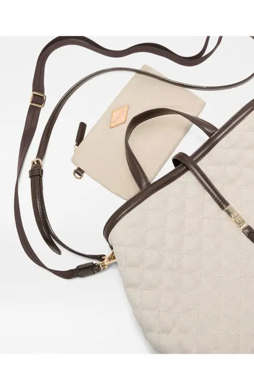 Mz Wallace Medium Astor Leather Trim Top Handle Tote - Sandy Linen