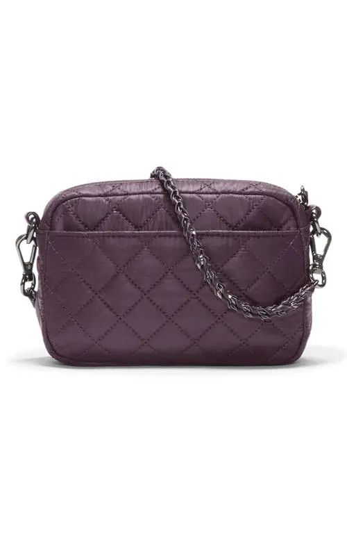 Mz Wallace Crosby Mini Leather Trimmed Crossbody Bag - Raisin