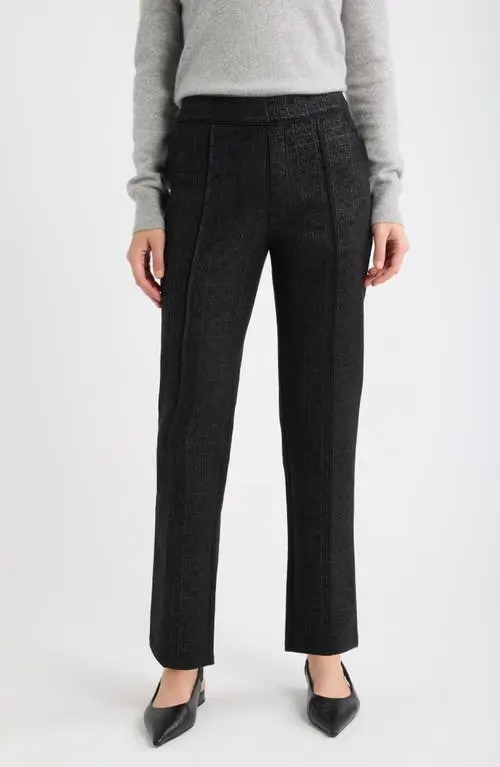 Hue Metallic Geo Faux Suede Straight Fit Pants