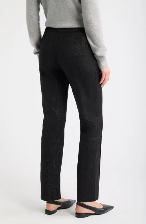 Hue Metallic Geo Faux Suede Straight Fit Pants
