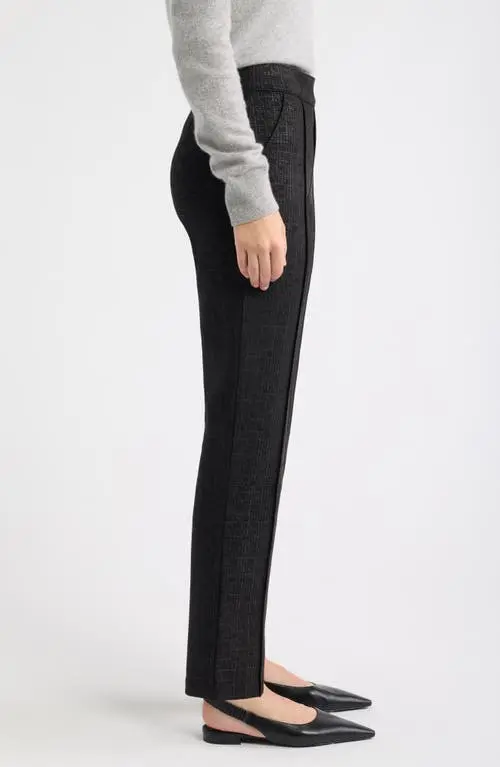 Hue Metallic Geo Faux Suede Straight Fit Pants