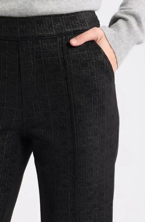 Hue Metallic Geo Faux Suede Straight Fit Pants