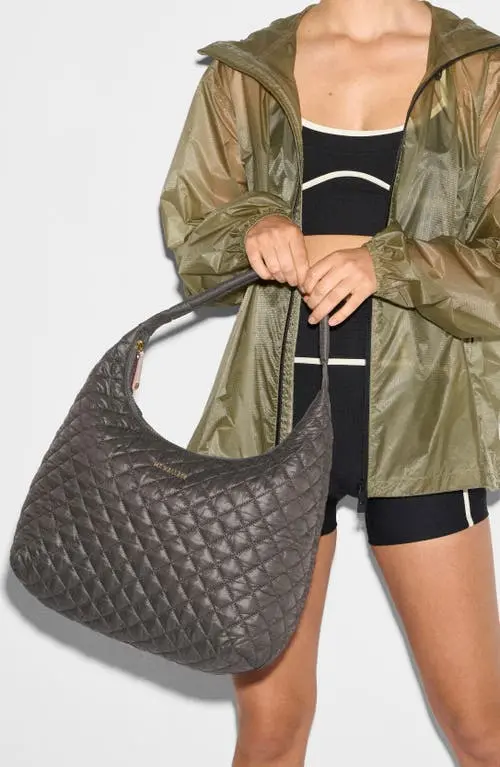 Mz Wallace Large Metro Leather Trimmed Quilted Shoulder Bag