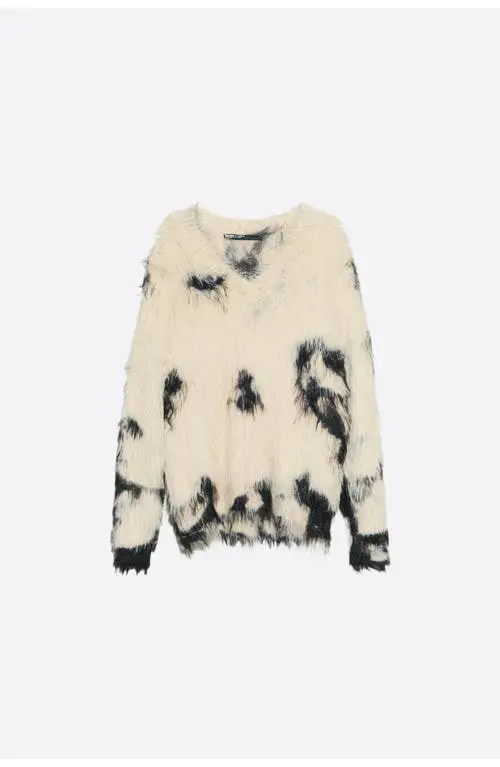 Bimba Y Lola Fur V-neck Sweater