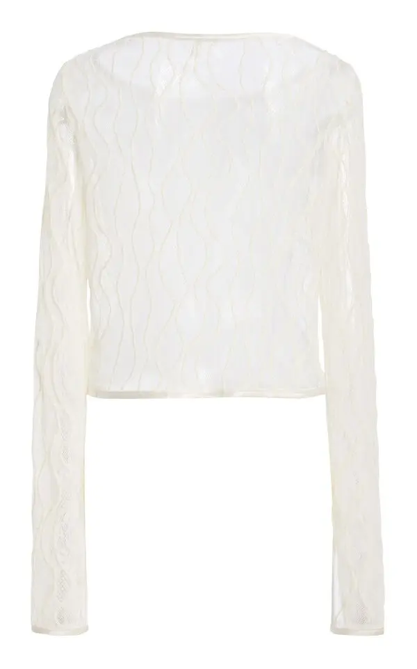 MEL USINE Brume Cotton-blend Sutured Lace Top