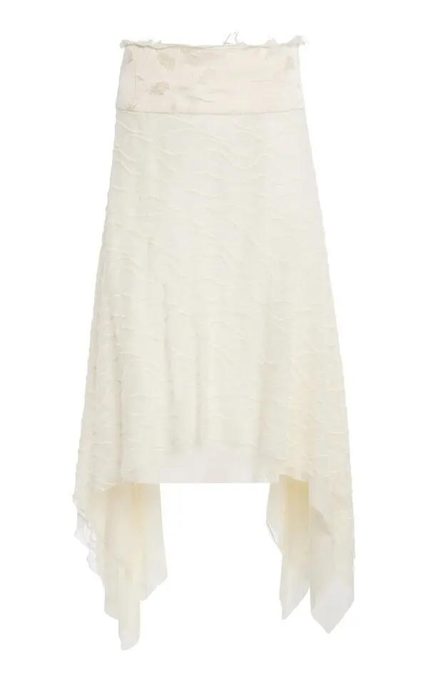 MEL USINE Lisiere Cotton-blend Sutured Lace Midi Skirt