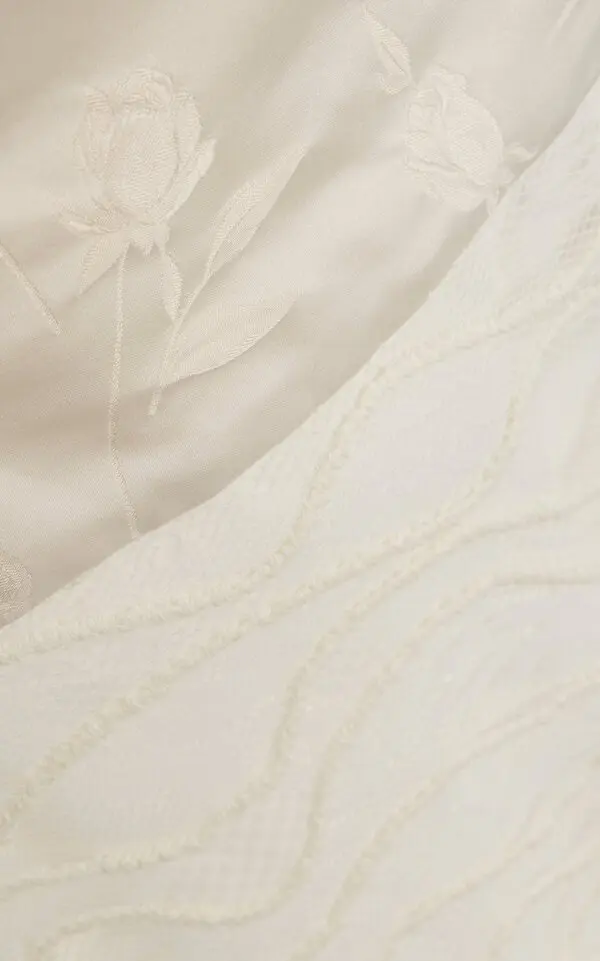 MEL USINE Lisiere Cotton-blend Sutured Lace Midi Skirt