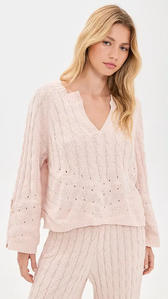 Free People Fireside Crush Pullover - Cream