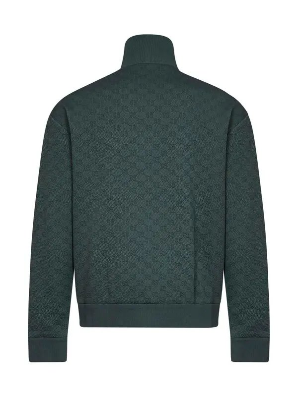 Gucci Dark Green Technical Gg Jersey Zipped Tracktop