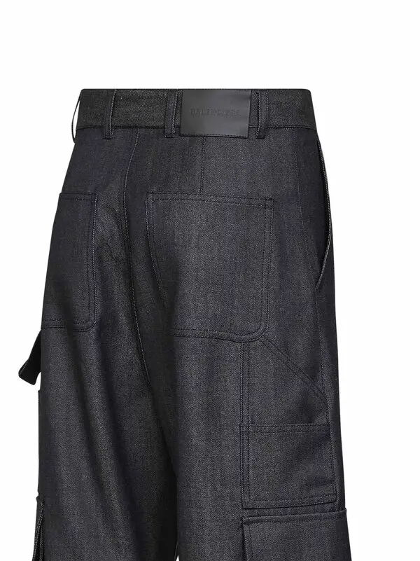 Balenciaga Dark Navy Twill Relaxed Cargo Pants