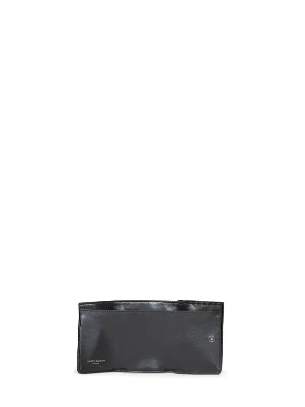 Saint Laurent Black Niki Slim Tri-fold Calf Leather Wallet