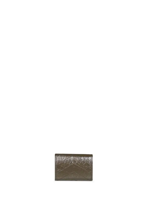 Saint Laurent Green Niki Slim Tri-fold Calf Leather Wallet