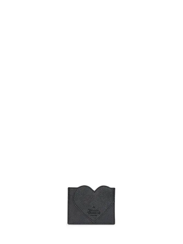 VIVIENNE WESTWOOD Black Heart-shape Orb Card Holder