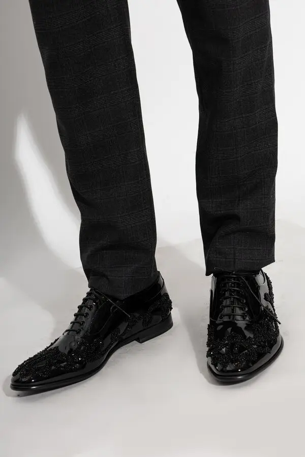 Dolce & Gabbana Leather Lace-up Shoes With Embellishments