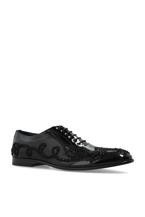 Dolce & Gabbana Leather Lace-up Shoes With Embellishments