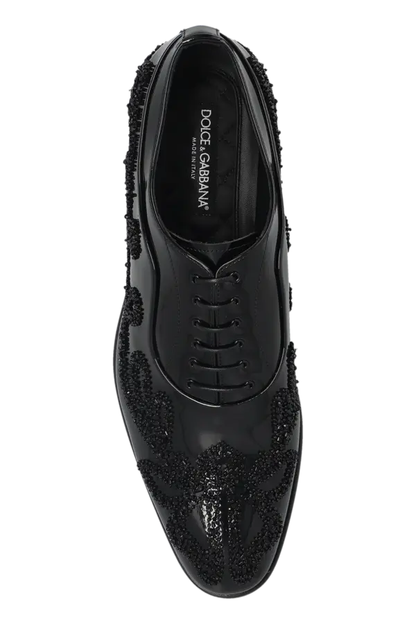 Dolce & Gabbana Leather Lace-up Shoes With Embellishments