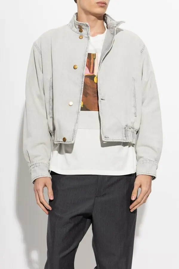JIL SANDER Insulated Denim Jacket With Stand Collar