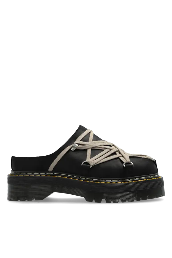Rick Owens X Dr Martens Quad Megalace Platform Mules - Black